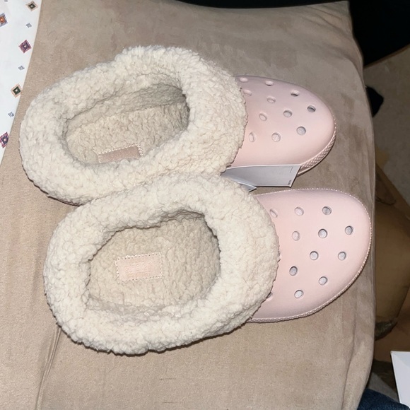 CROCS | Shoes | Fur Baby Pink Crocs | Poshmark